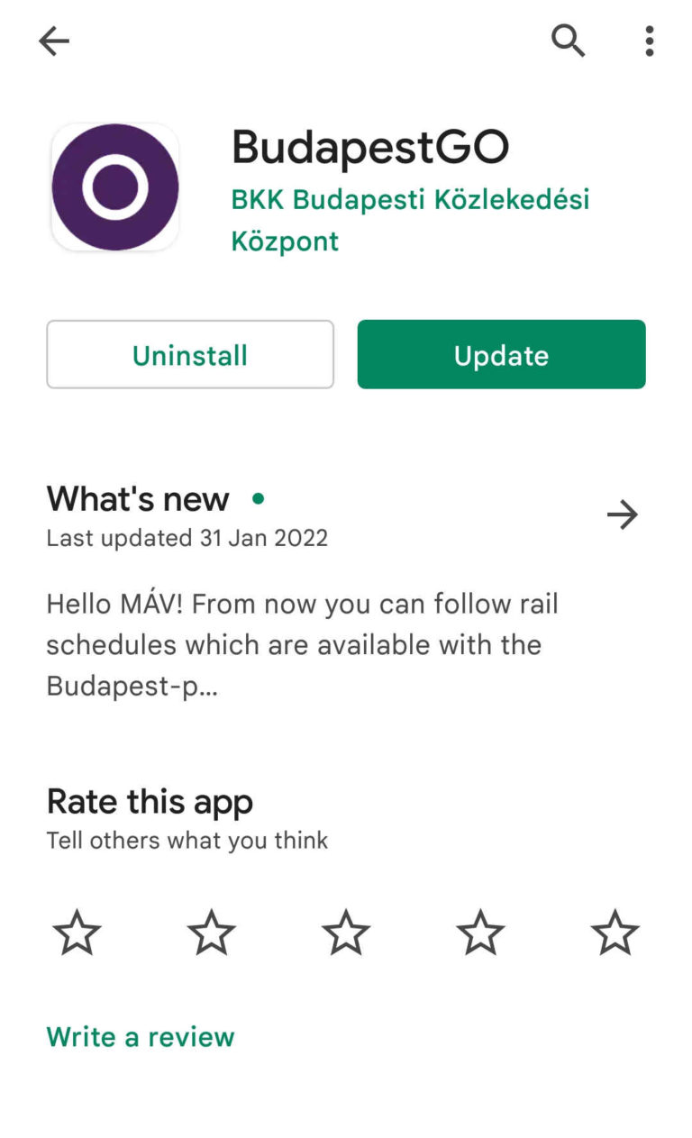 What is Budapest public transport app?